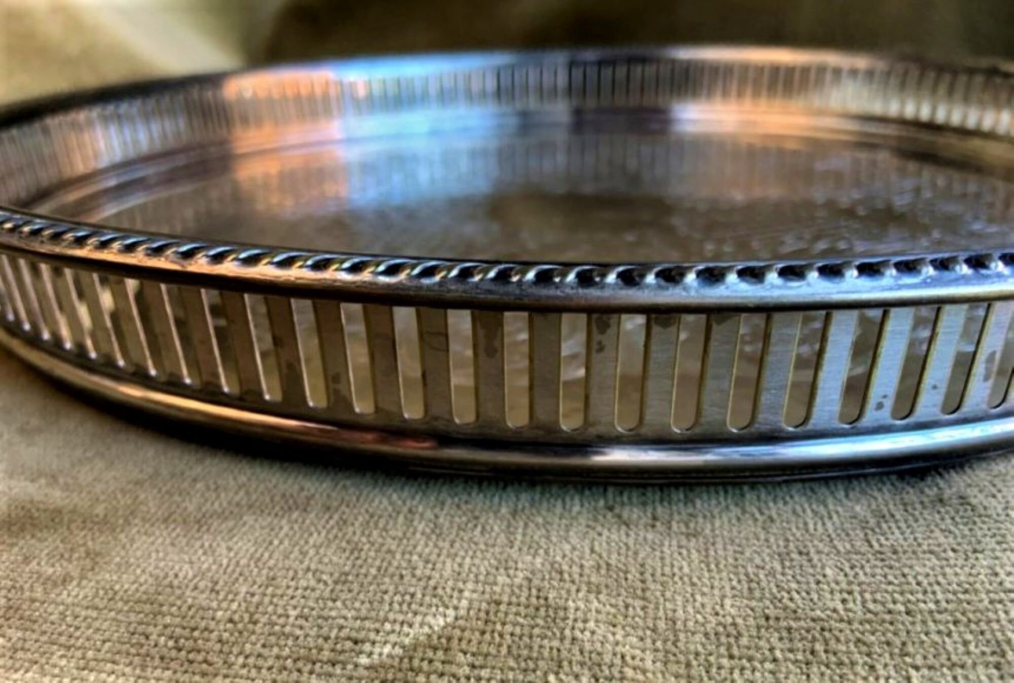 Vintage Meneses Orfebres of Madrid Spain Silverplate Round Serving Tray ...