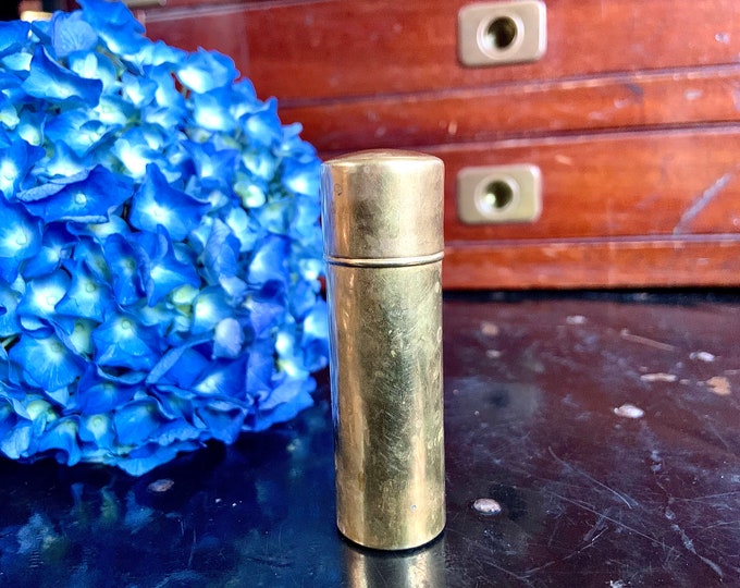 Small Brass Color Metal Vial - Etsy