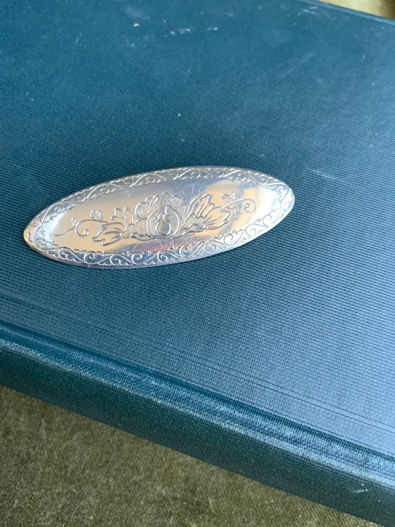 Vintage Kirk Stieff Pewter Oval Floral Engraved Pin Brooch - Etsy