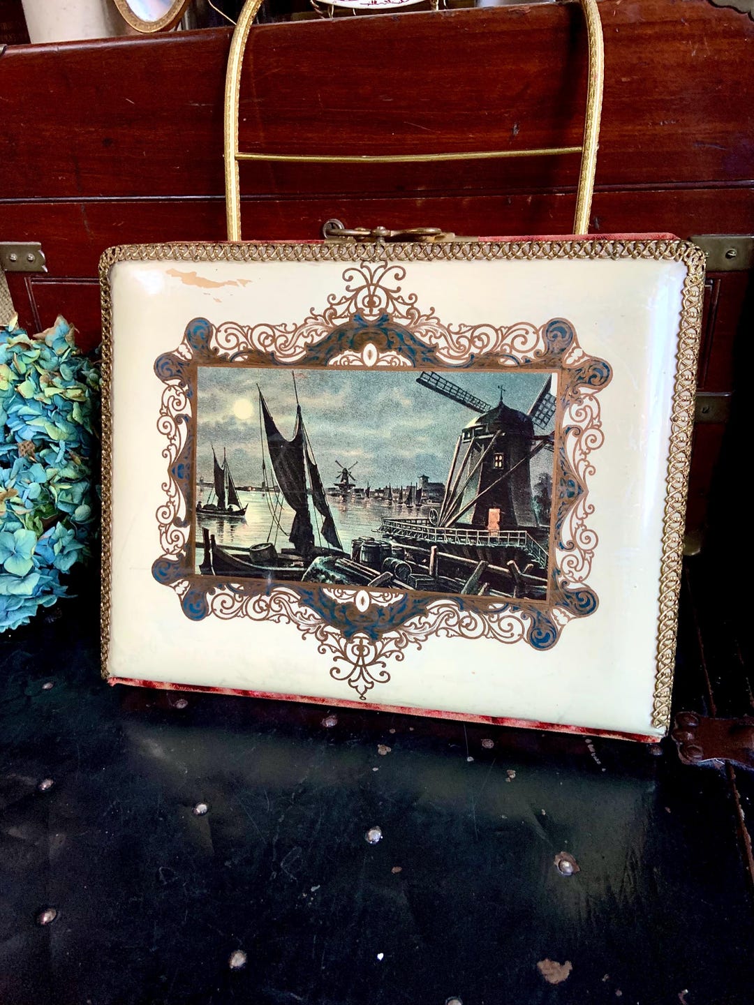 Victorian Velvet Photo Album With Celluloid Windmill Lithograph - Etsy