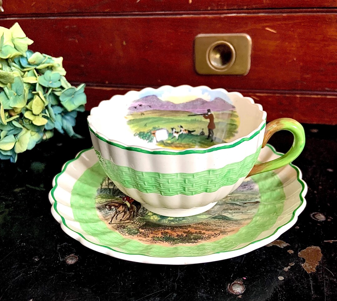 Vintage Copeland Spode (chelsea Wicker) "the Hunt" Teacup and Saucer ...