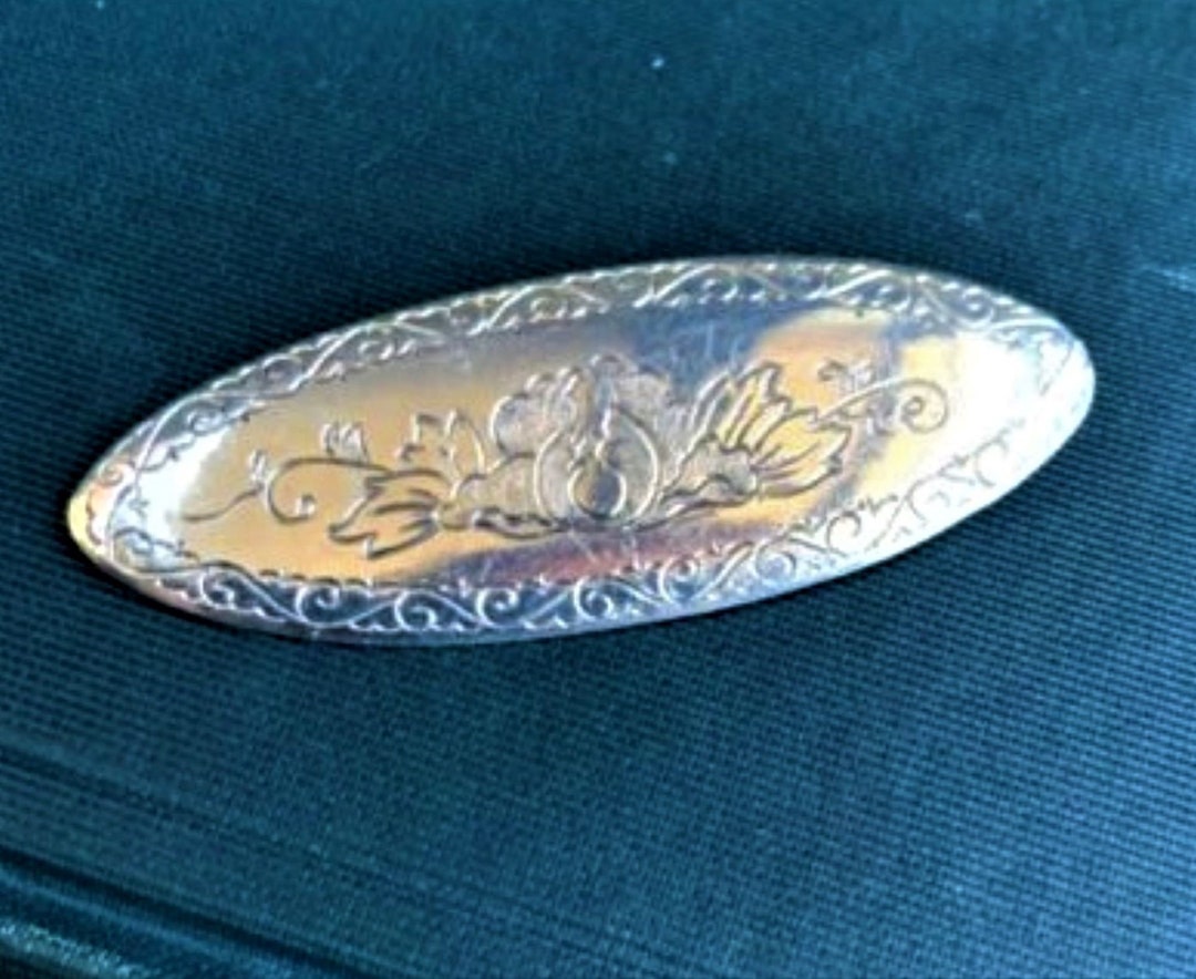 Vintage Kirk Stieff Pewter Oval Floral Engraved Pin Brooch - Etsy