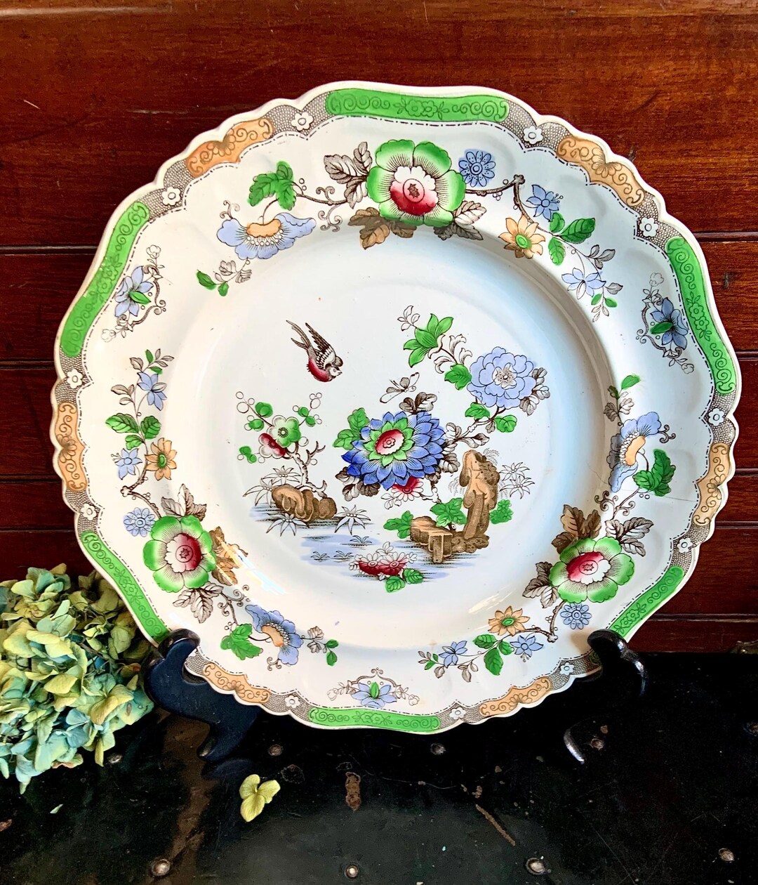 Antique Ridgway Morley Wear & Co. Hicks Rock and Bird Plate/pattern 258 ...