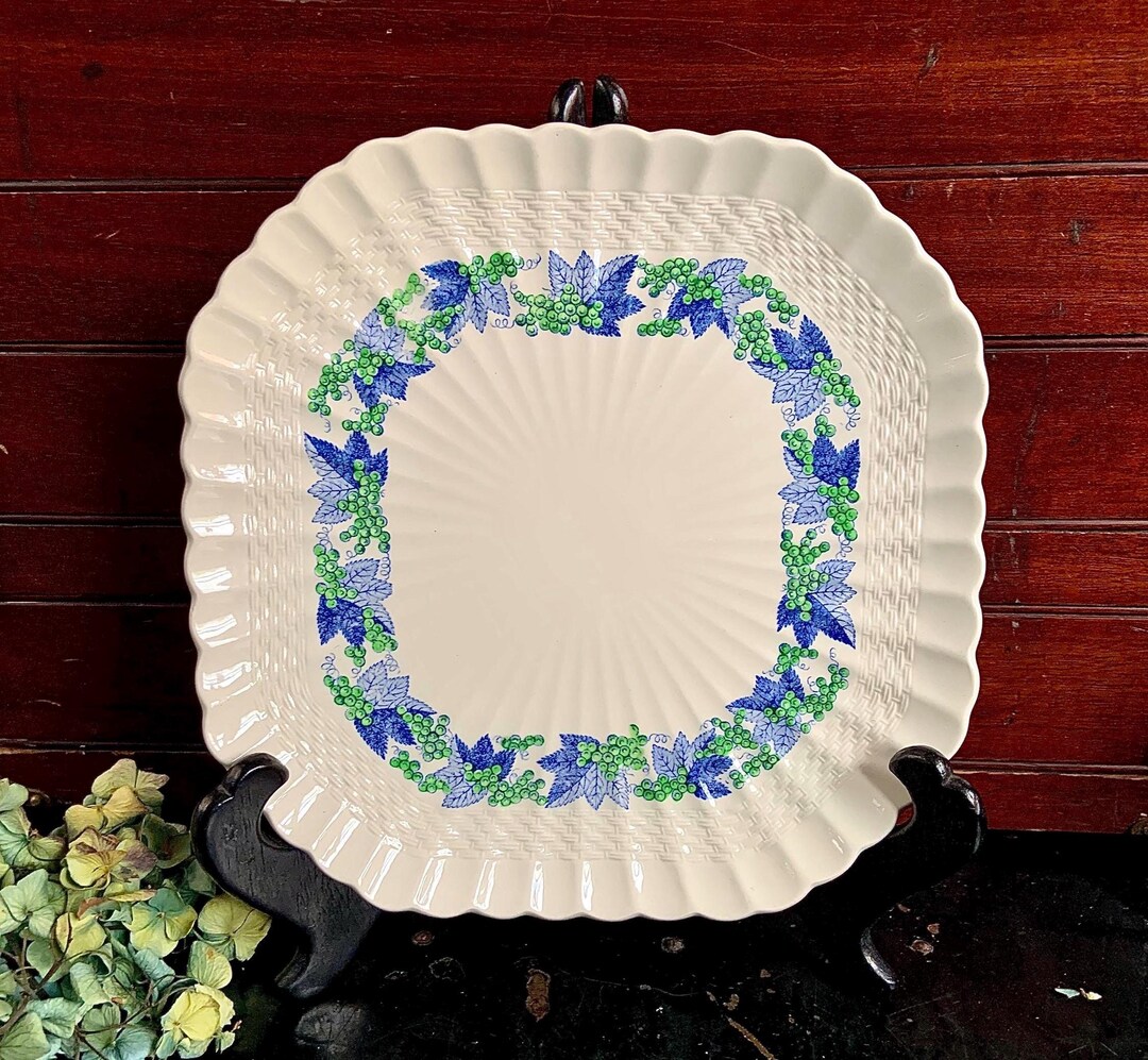 Copeland Spode Valencia Blue/green Square Luncheon Plate Made in ...