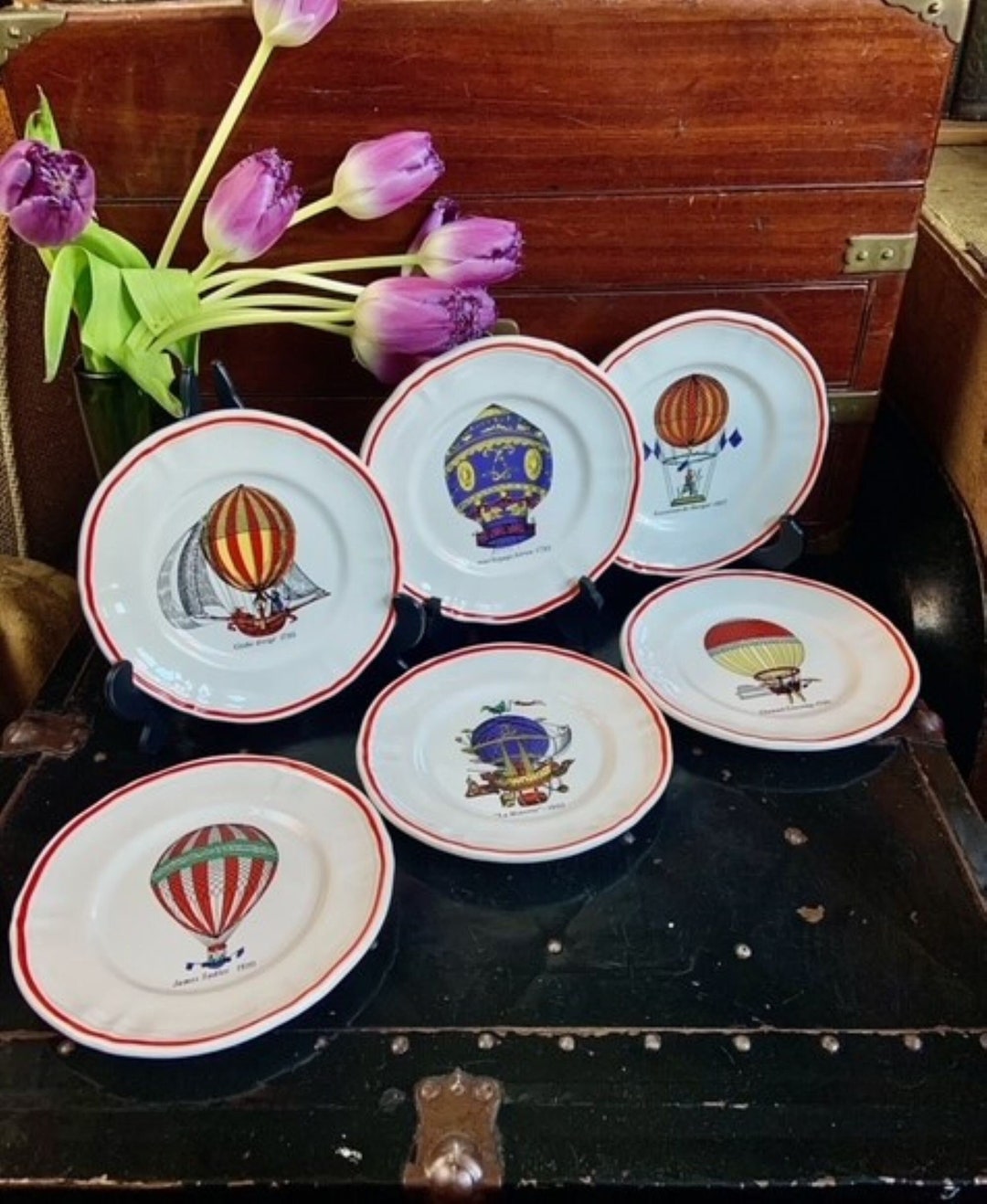 Set of 6 Longchamp Dessert/bread Plates Commemorating Most Famous Hot ...