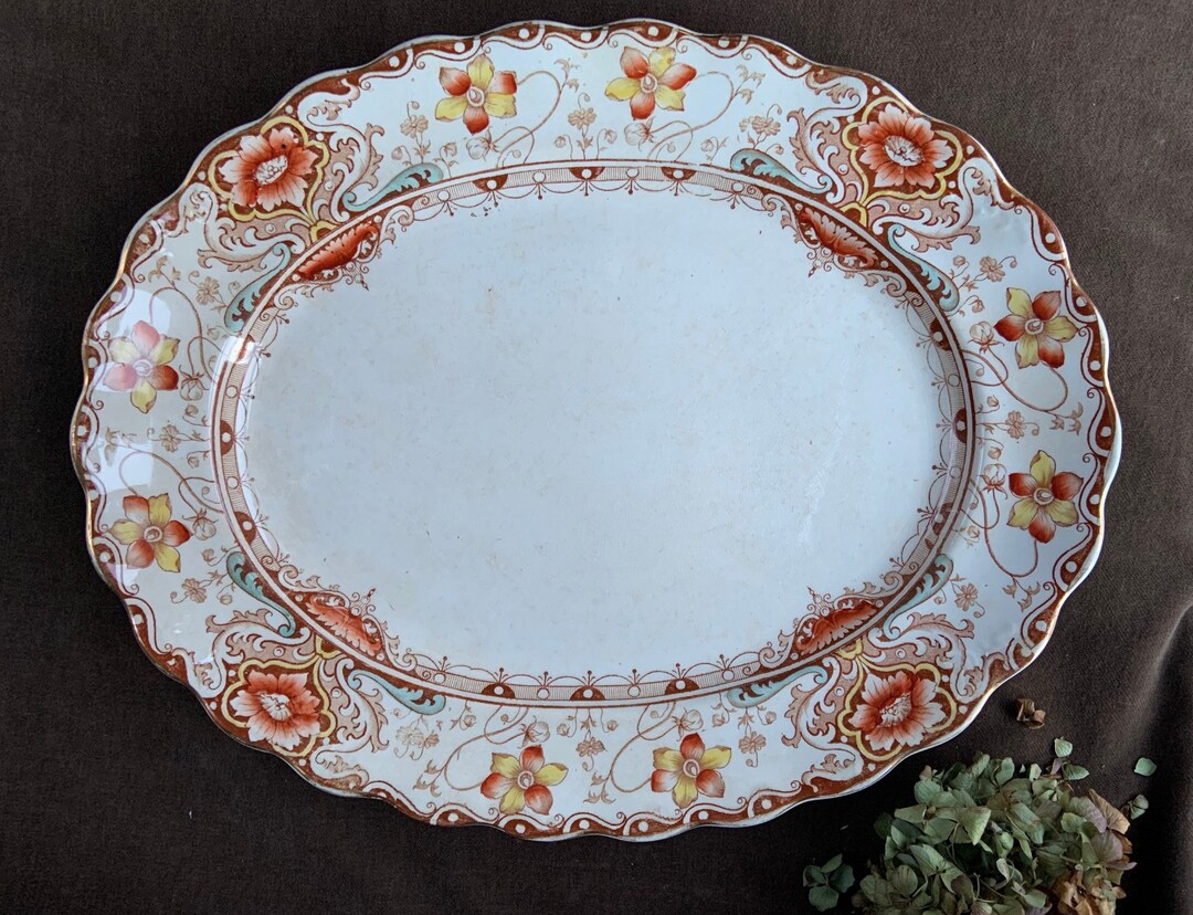 Antique S. H. & Sons hancock Sampson Opaque China Welbeck 16.5 Oval ...