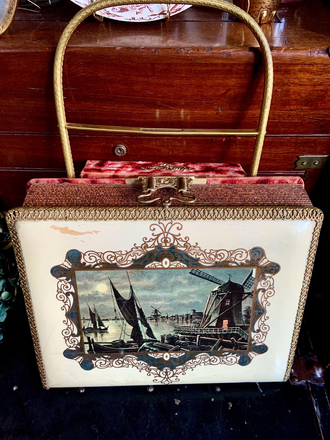 Victorian Velvet Photo Album With Celluloid Windmill Lithograph - Etsy