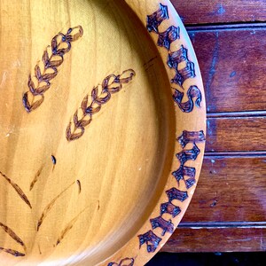 Vintage Hand Carved Wood Bread Plate With Inscription in German - Etsy