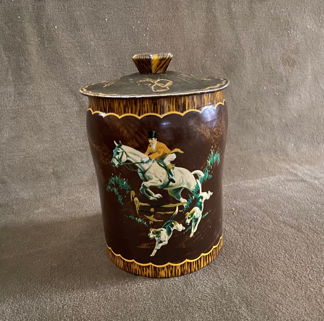 Vintage George W. Horner & Co. Ltd. Round Equestrian Themed Tin ...