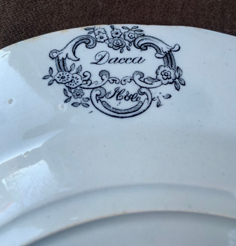 Victorian Wedgwood "dacca" Black and White Transferware Dinner Plate - Etsy
