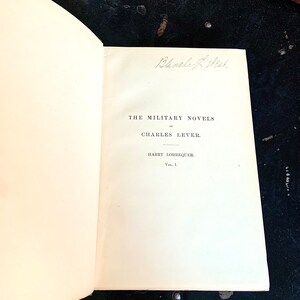 Antique Military Novels of Charles Lever by Harry Lorrequer Volume 1 ...