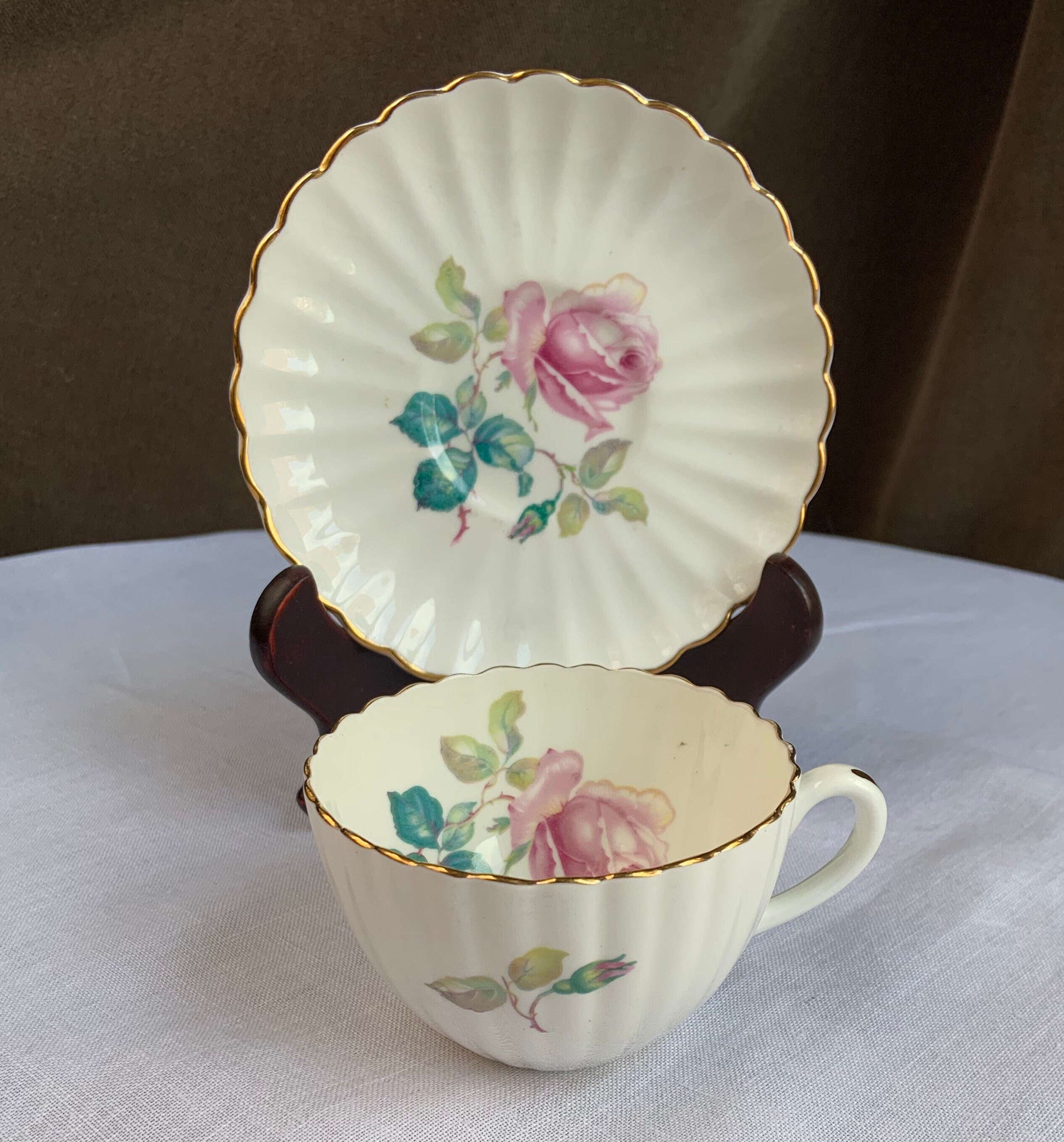 Vintage Radfords Bone China Pink Rose Teacup Made in England | Etsy
