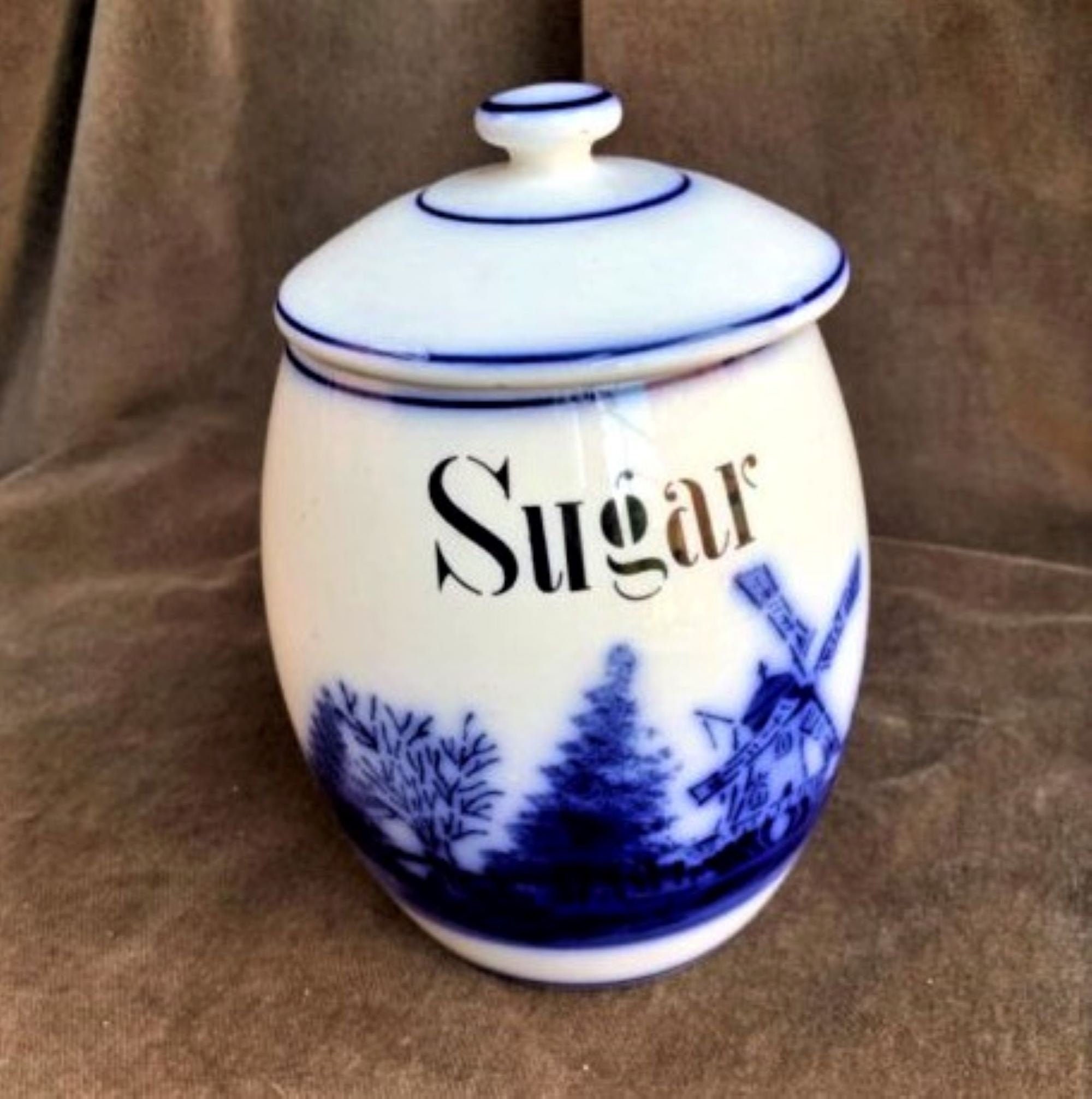 Vintage Ceramic Sugar Canister with Lid Made in Germany | Etsy