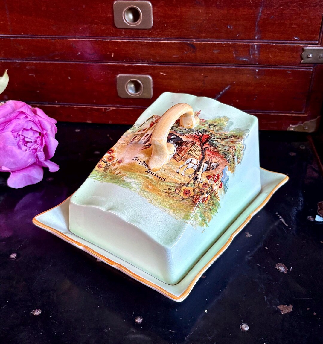 Lancaster & Sandland Pottery "the Village Blacksmith" Cheese Dish Made ...