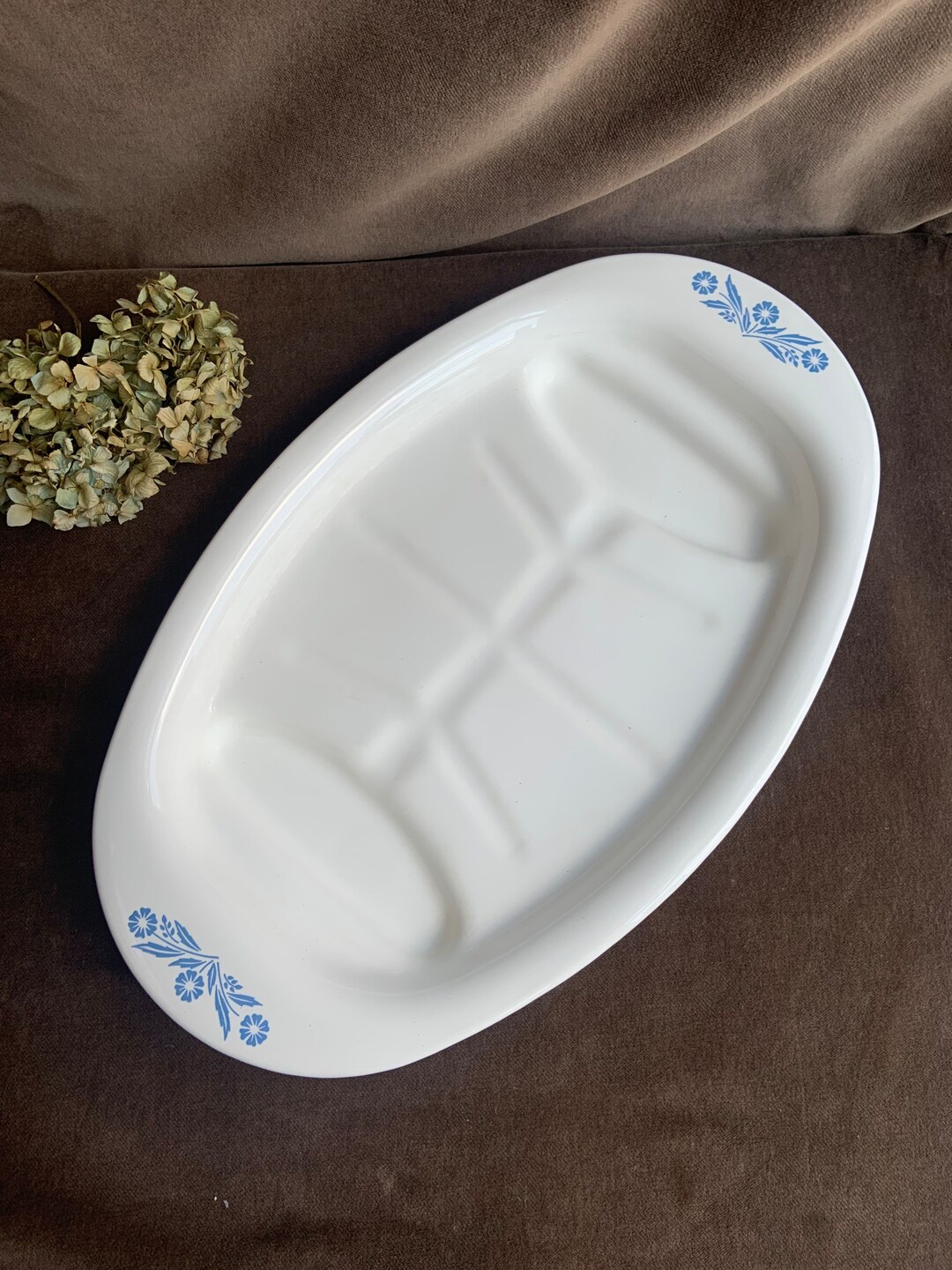 Vintage Corning Ware Oval Blue Cornflower Platter/roasting Dish - Etsy