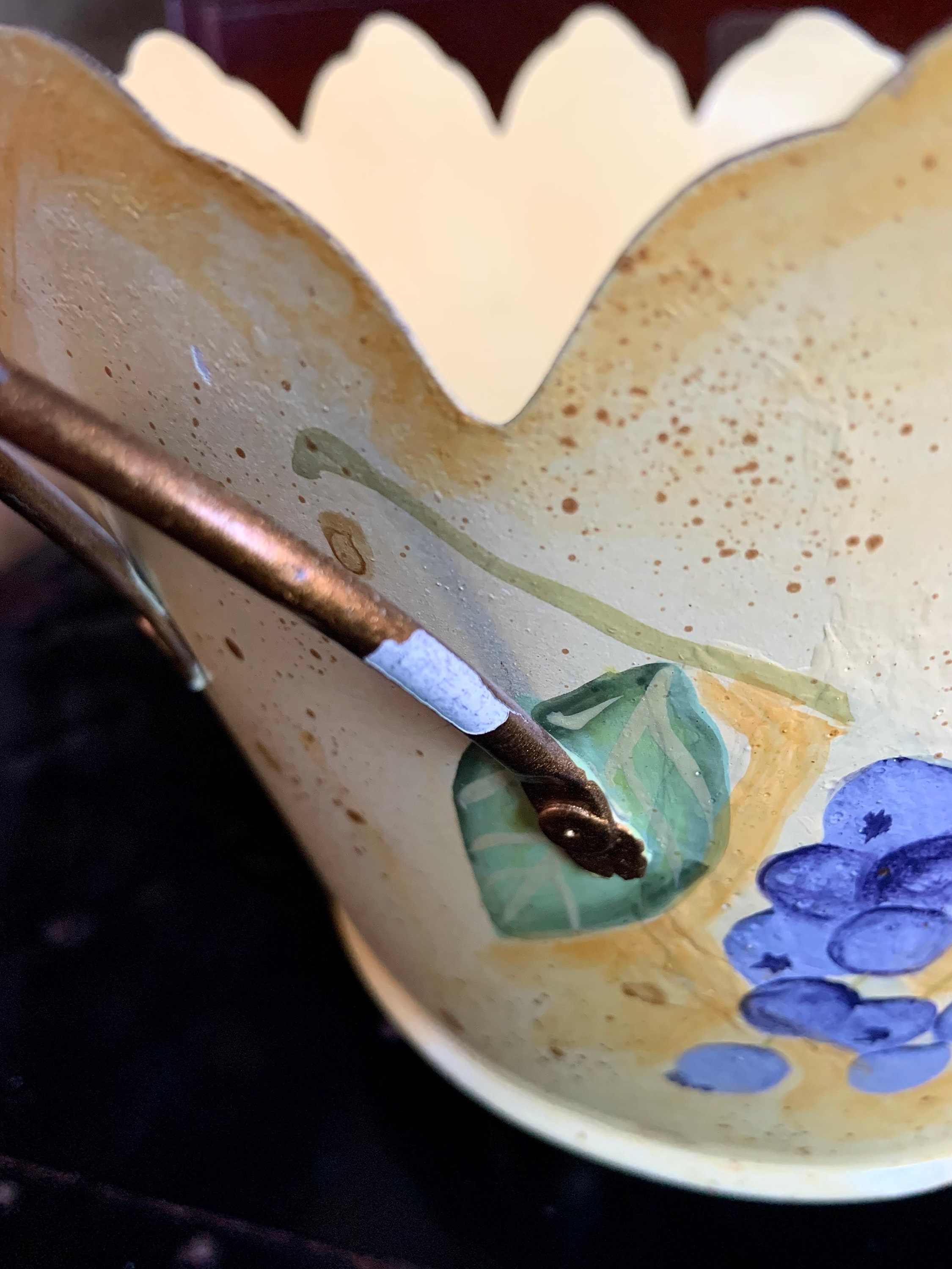 Vintage 12" Footed Oval Cachepot With Handles/metal Jardiniere - Etsy