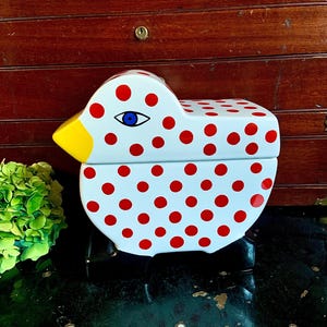 Vintage Annee Goodchild Pottery Porta Portugal Lidded Polka Dot Chicken ...