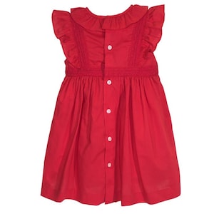 Little Girl Dress in Red Toddler Dress Girl's Boho Dress Red Toddler ...
