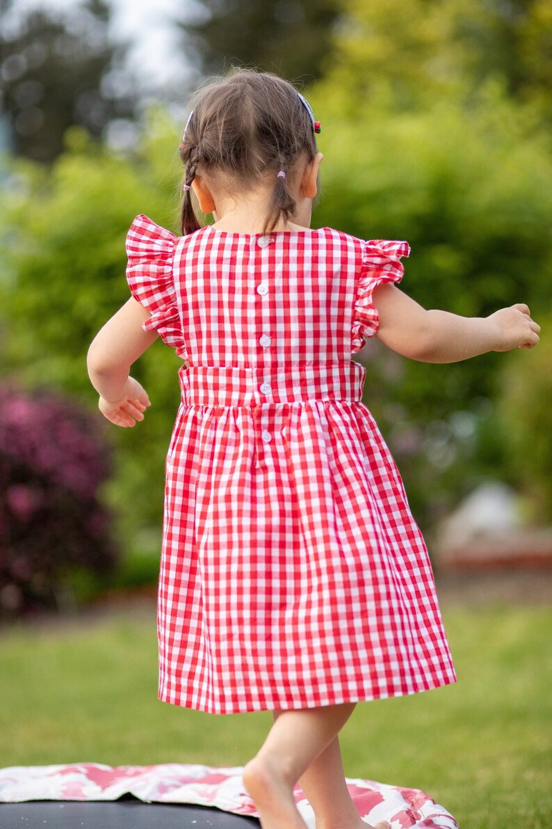 Patriotic Girls Dress Red & White Check Dress Toddler Dress - Etsy