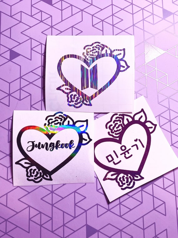 BTS Heart/flower Decal - Etsy