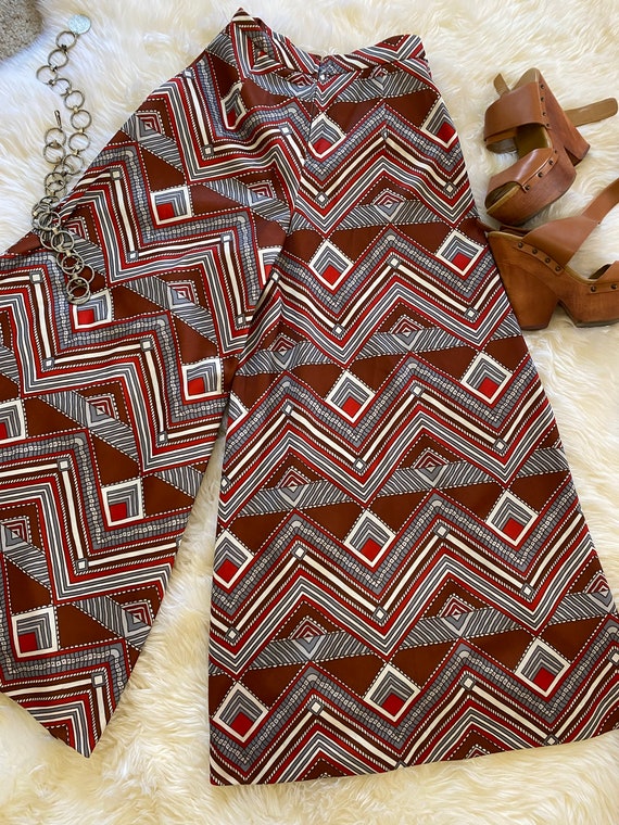 1960s 1970s Ultra Bell Bottom Polyester Pants | M | T… - Gem