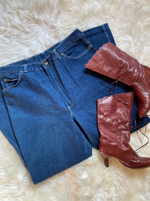 Vintage High Rise Chic Mom Jeans Dark Wash 1980s 1… Gem