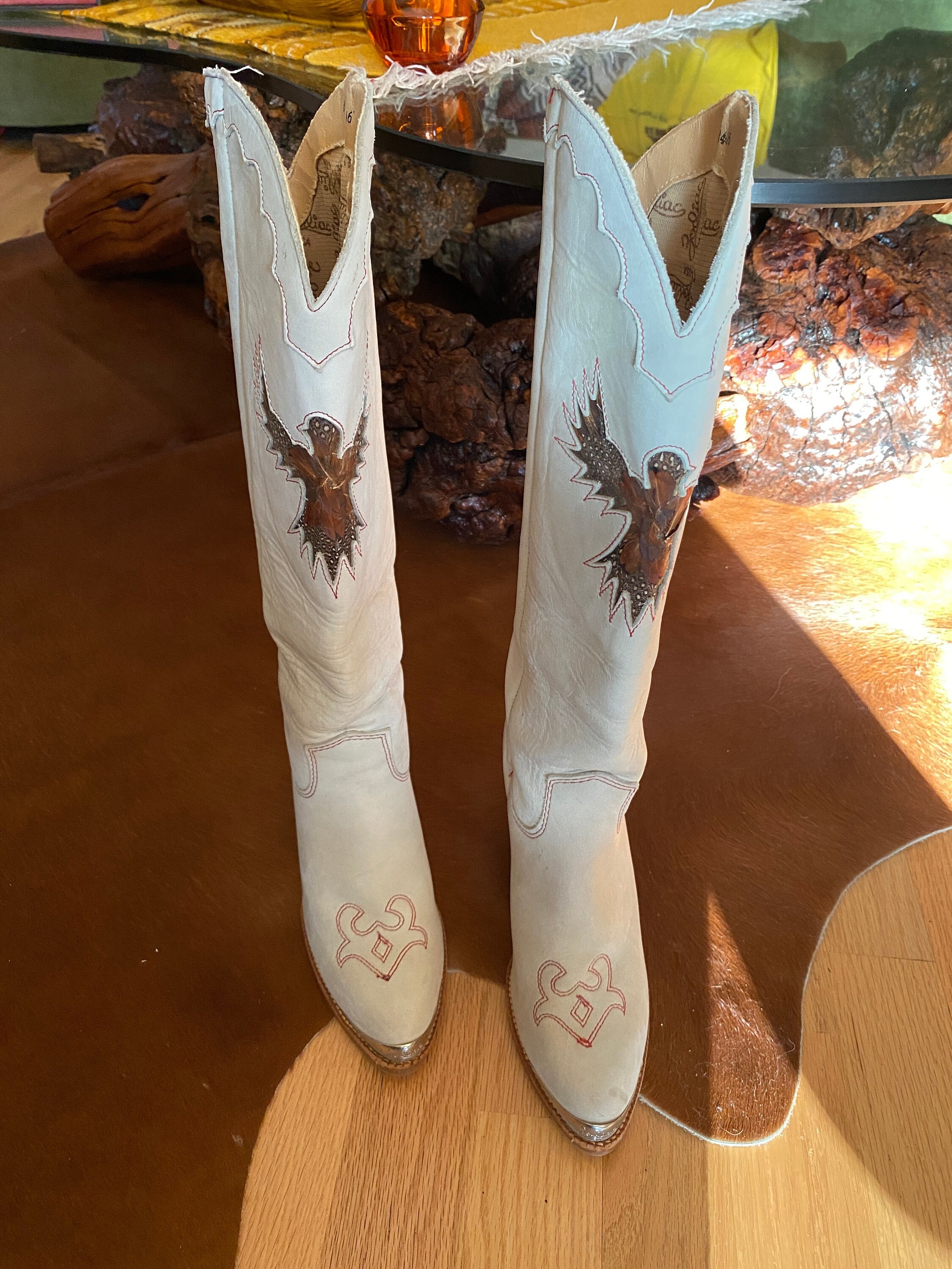 Vintage Western Boots, Zodiac Brand 6M Womens Soft Suede, Wood Heel ...