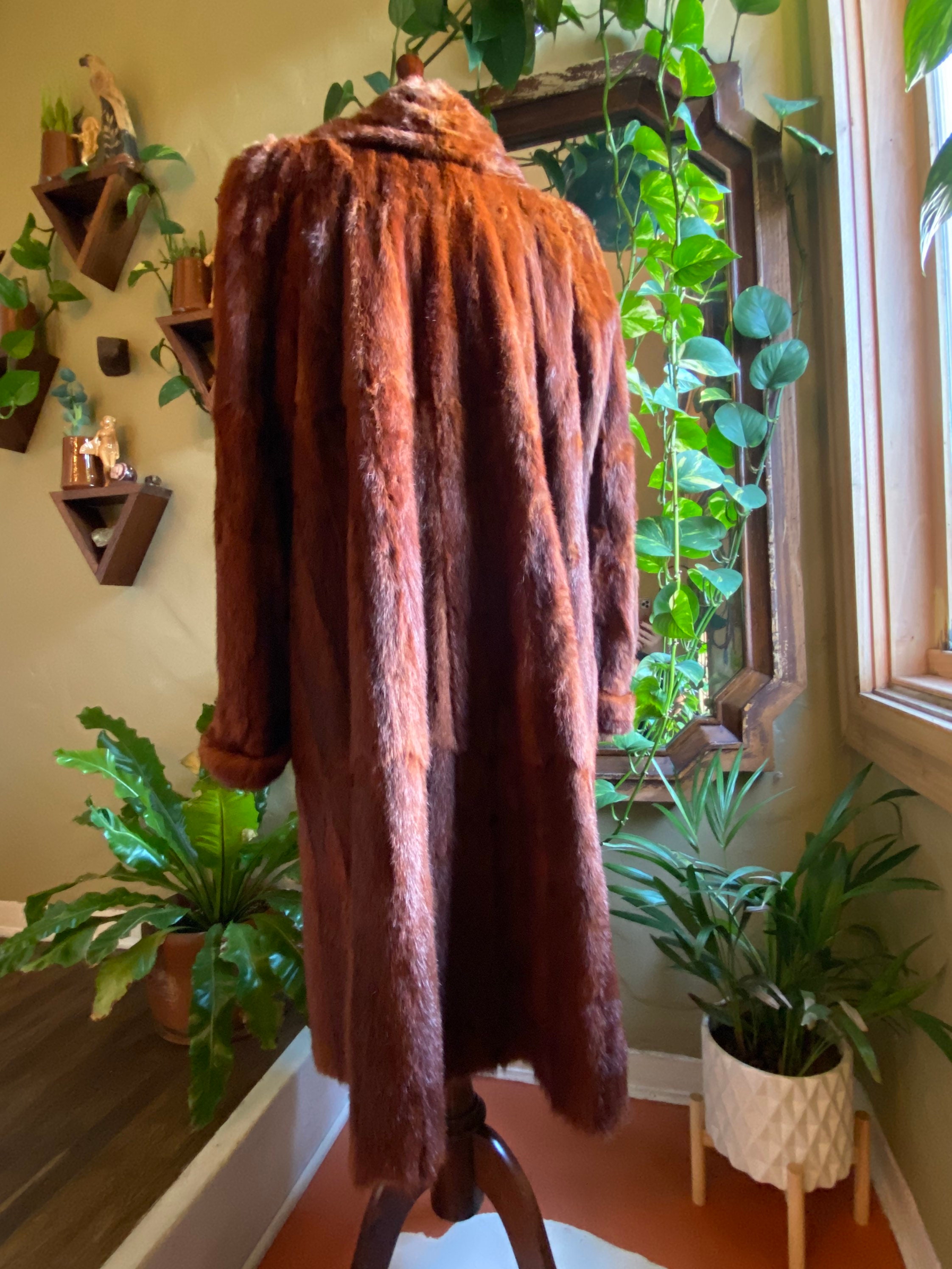 1940s Benton Furs Genuine Real Marmot Fur Coat Rich Cognac Brown, Plush ...