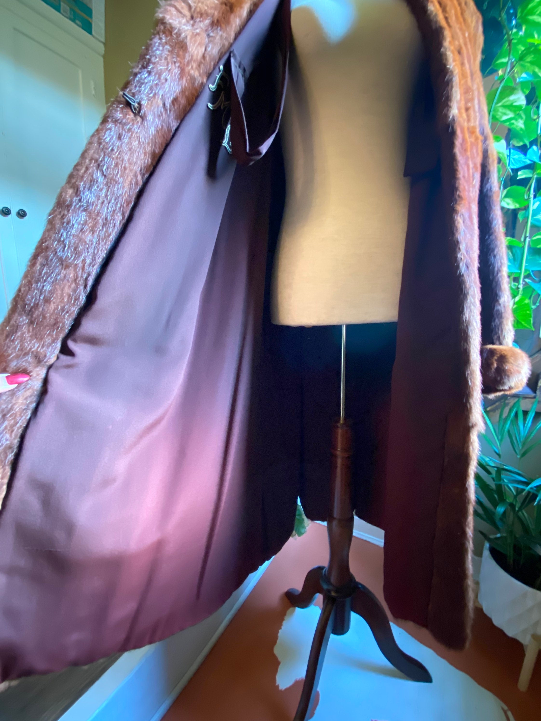 1940s Benton Furs Genuine Real Marmot Fur Coat Rich Cognac Brown, Plush ...