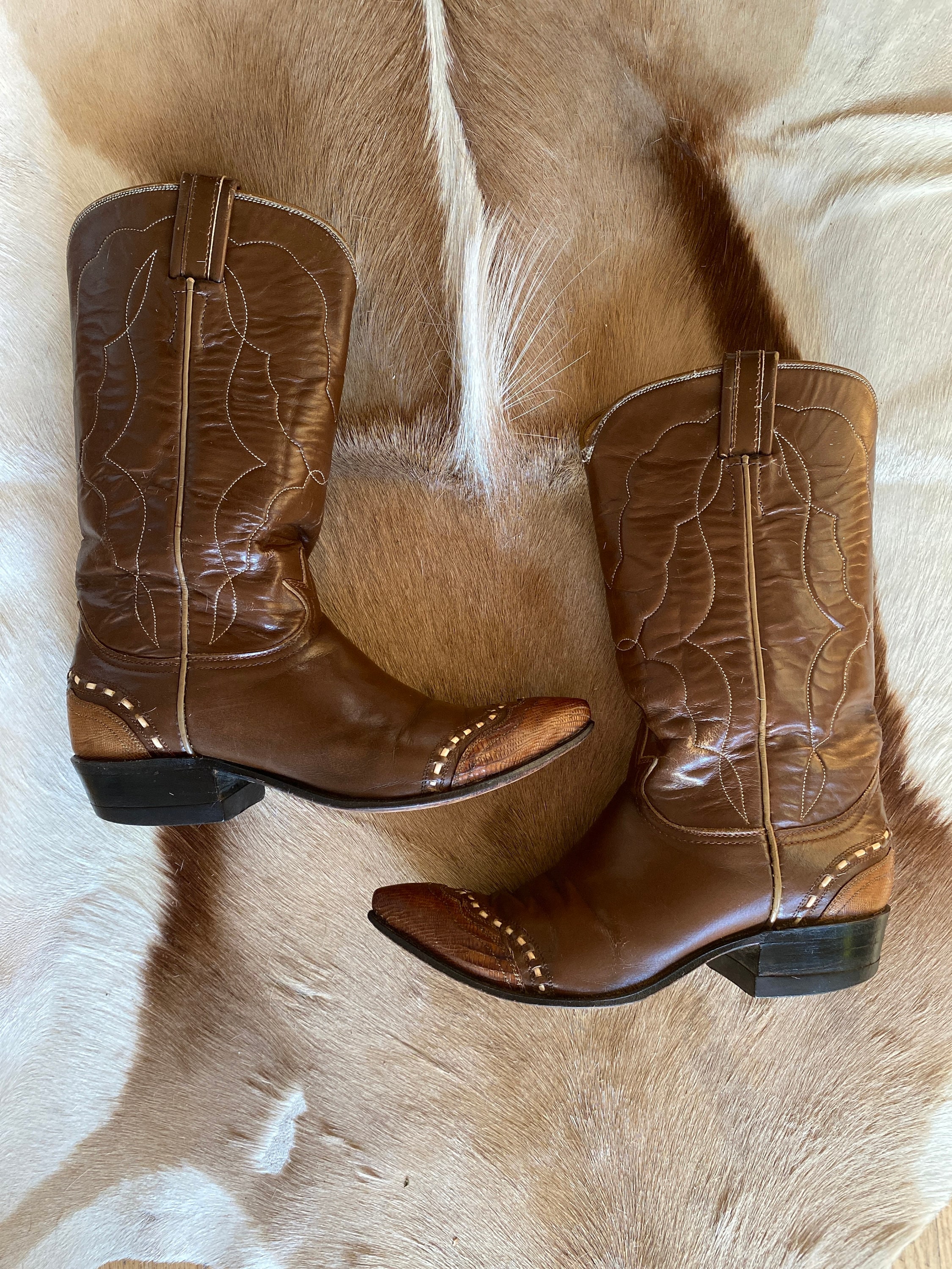 Vintage Tony Lama Womens Western Boots | Size 6 | Milk Chocolate Brown ...