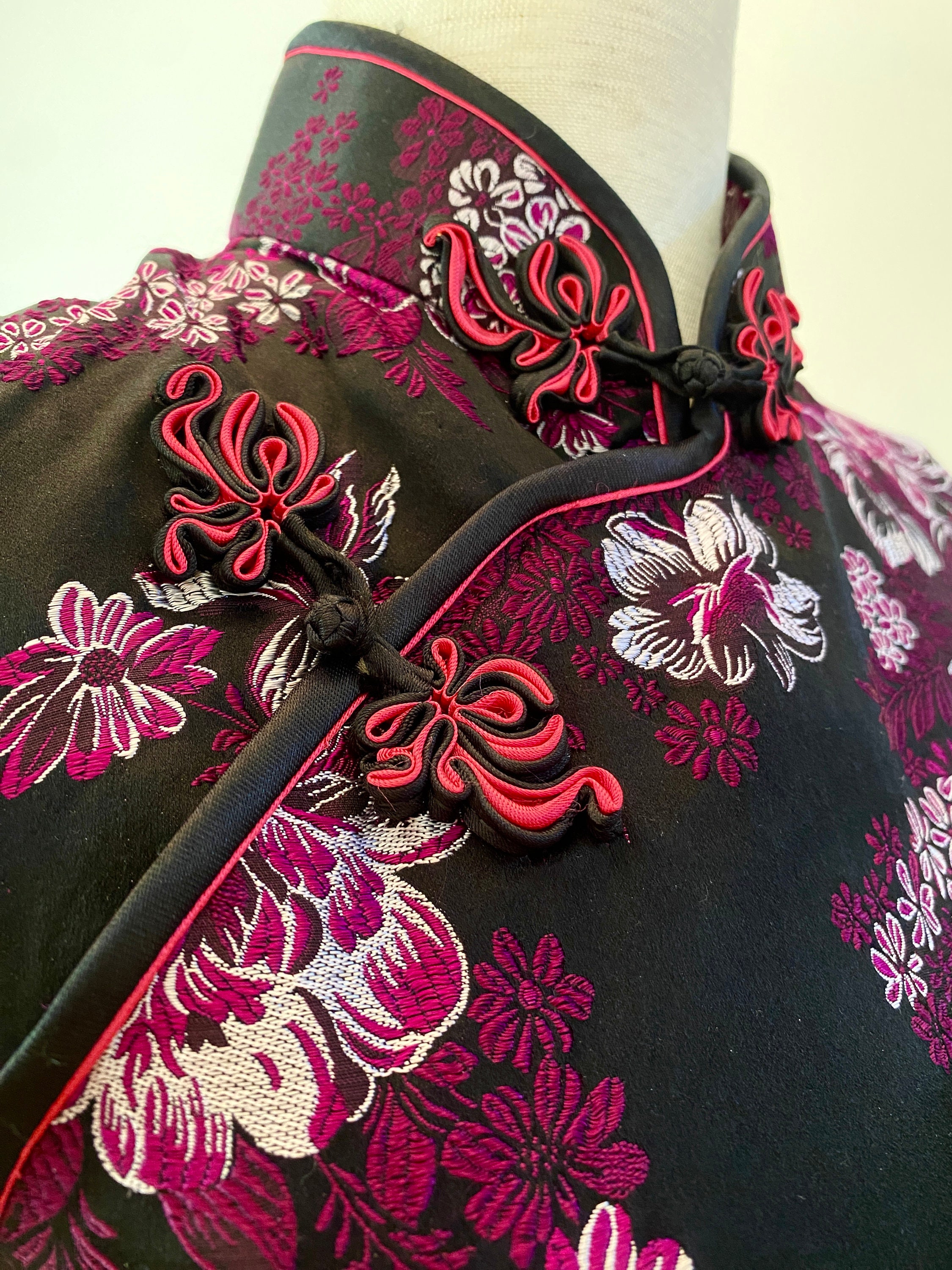 Vintage Cheongsam Dress | Gorgeous Colors, Black, Purple Silver ...