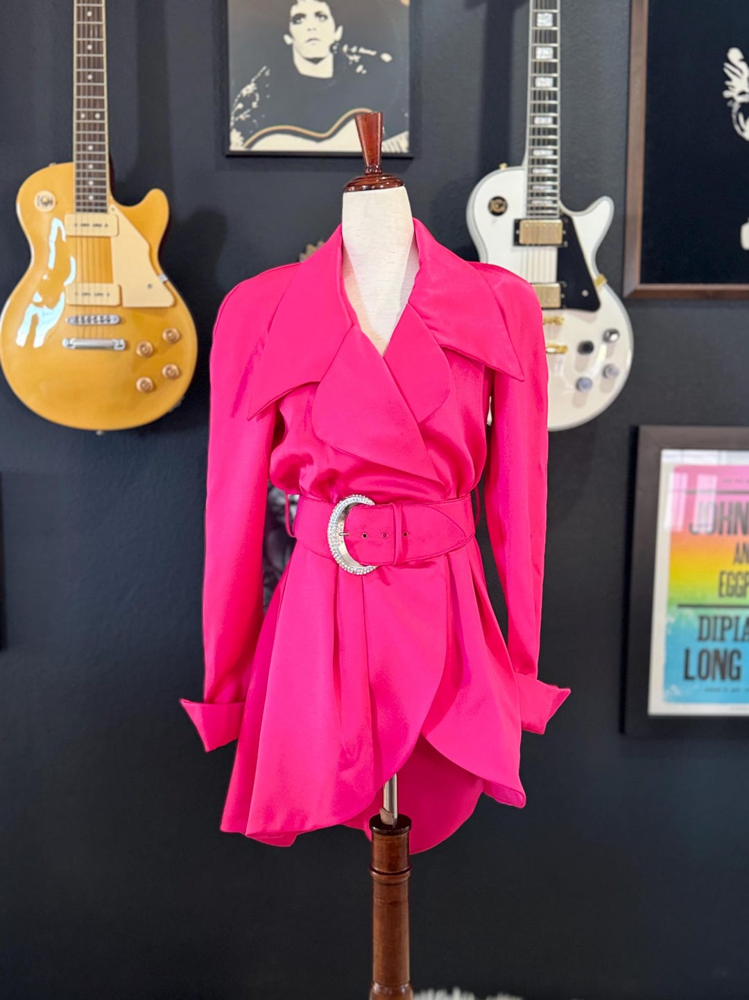 Vintage Hot Pink Karen Okada Belted Blouse, Sz 4 1980s 1990s, Super ...