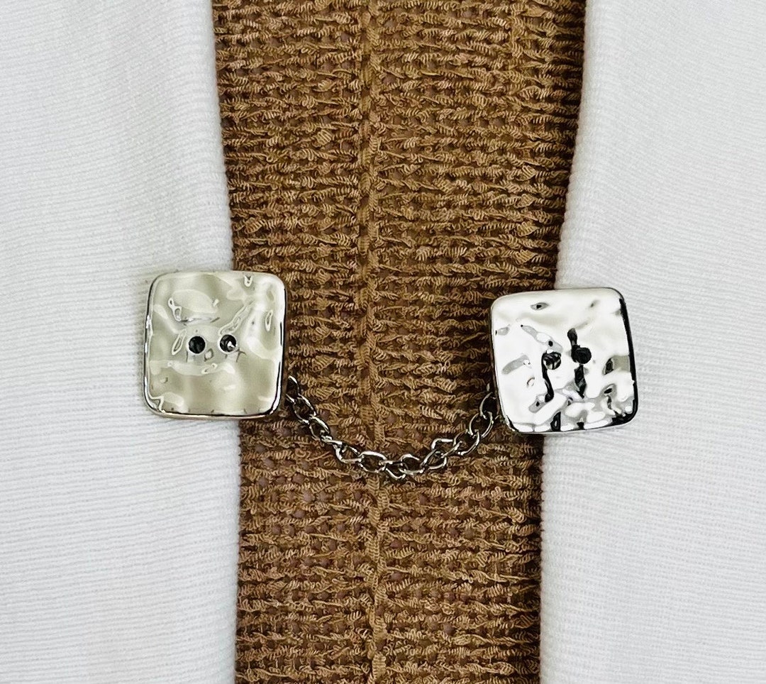 Sweater Clips Silver Chain Sweater Clip Button Cardigan Clasp ...