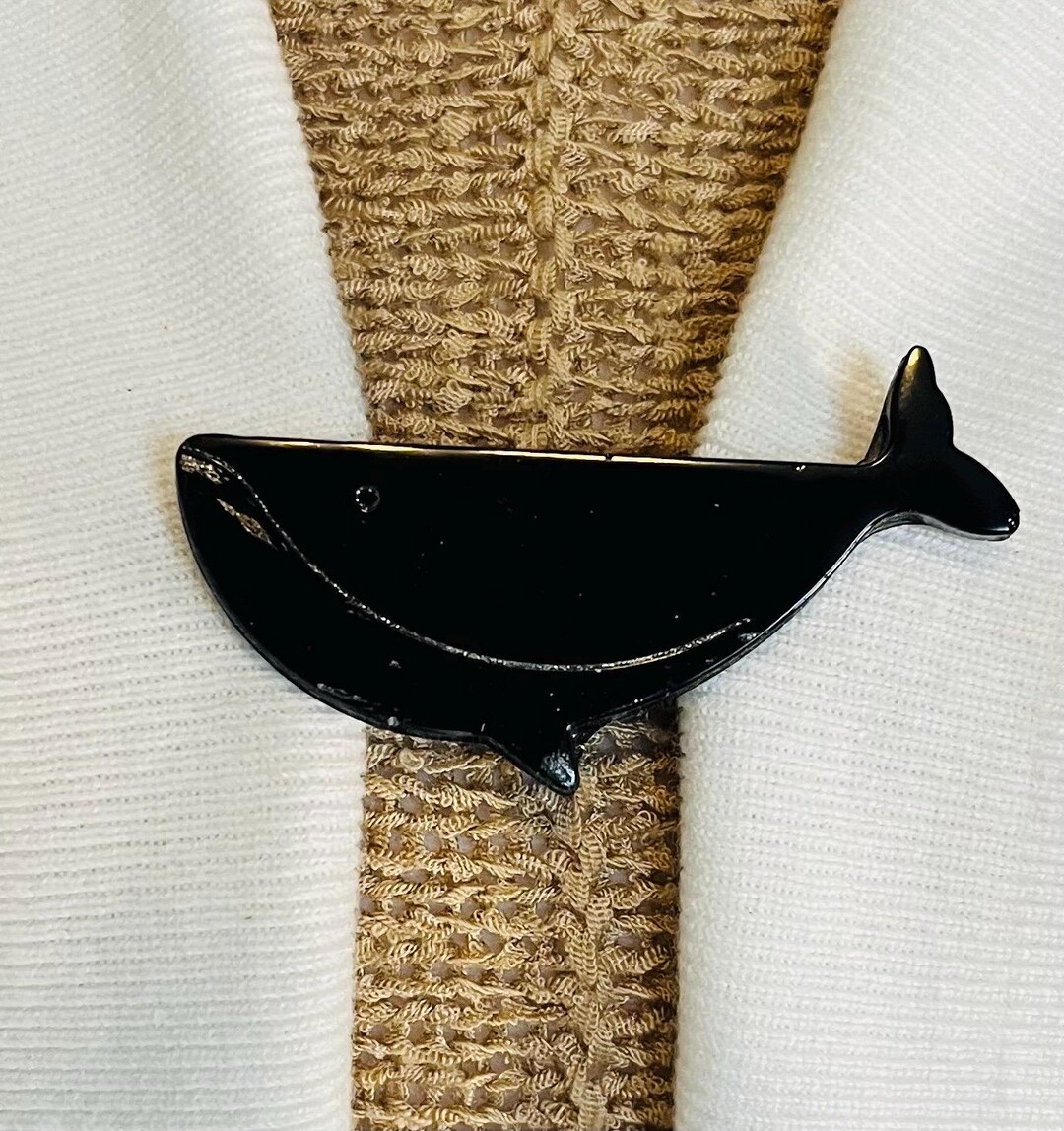 Sweater Clips Whale Cardigan Clasp Black Sweater Clip Kimono Shawl Art ...