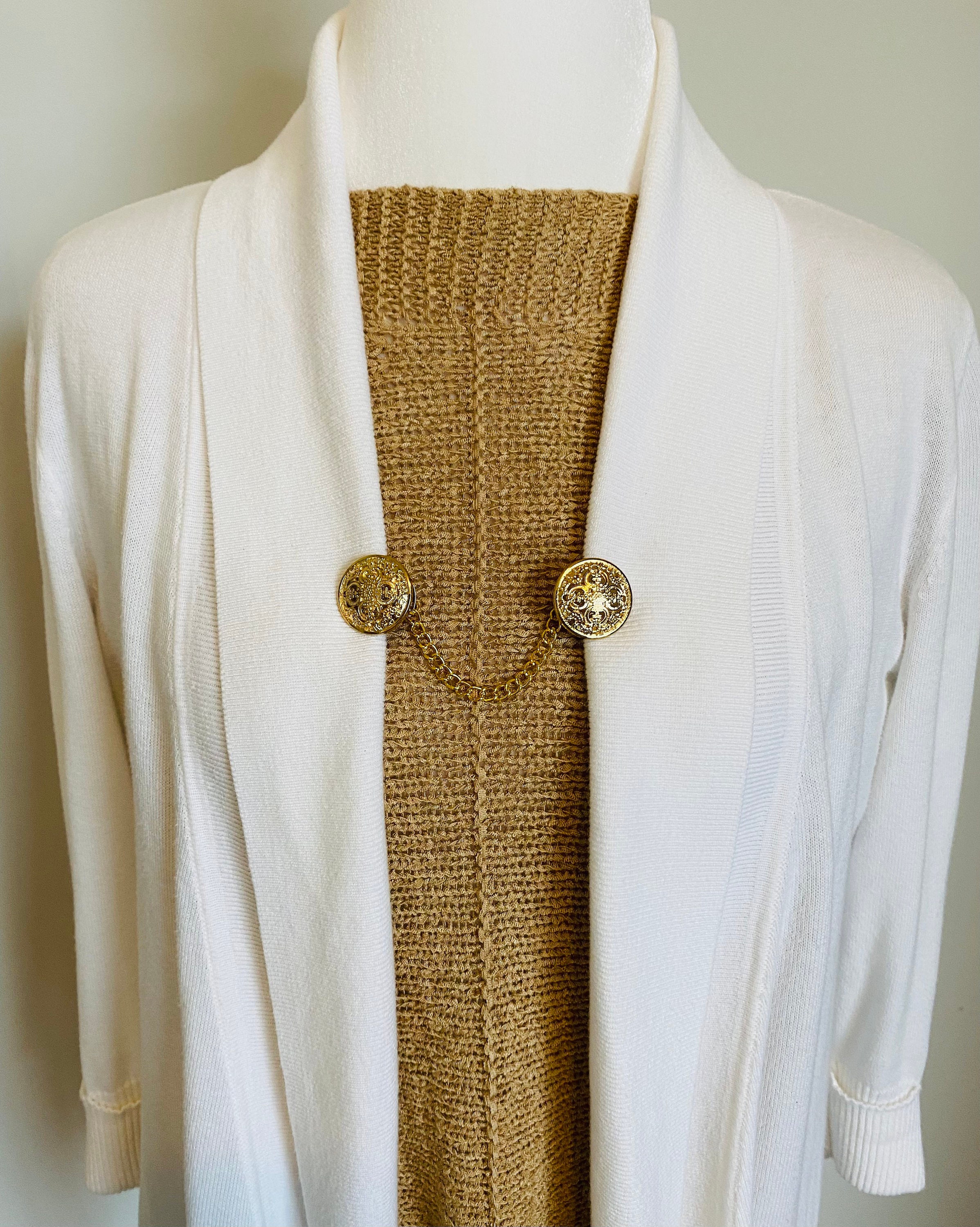 Sweater Clips Celtic Chain Sweater Clip Cardigan Clasp Gold Kimono ...