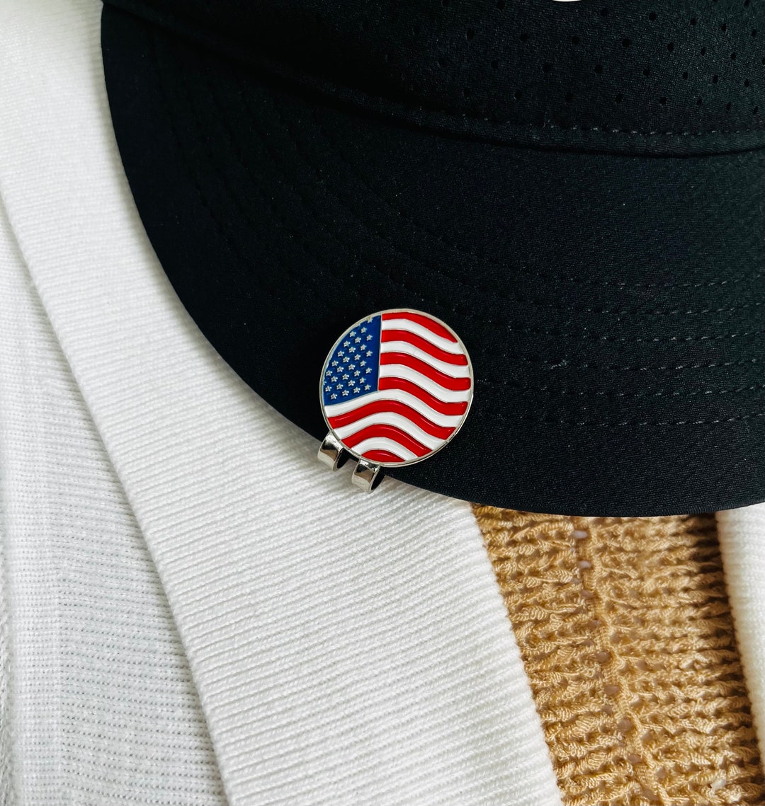 Golf Markers USA Flag Golf Ball Marker With Magnetic Cap Hat Clips ...