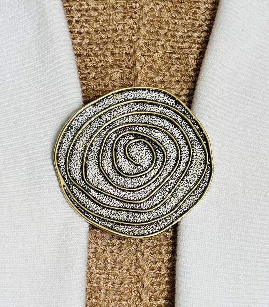 Silver Gold Spiral Medallion Cardigan Clasp Minimalist Sweater Clip ...