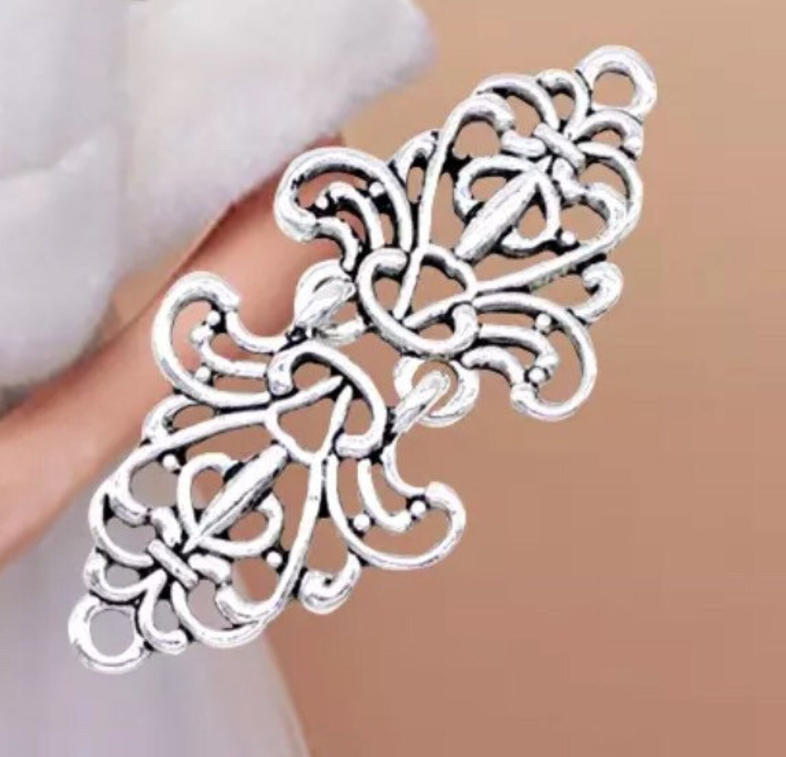 Silver Floral Celtic Cardigan Clasp Sweater Clip Flower Kimono Clasps ...