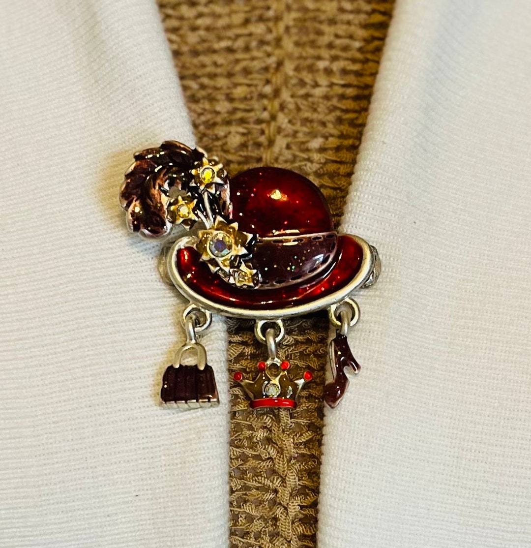 Sweater Clips Vintage Red Hat Cardigan Clip for Sweater Clasp Cinch ...