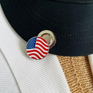 Golf Markers USA Flag Golf Ball Marker With Magnetic Cap Hat Clips ...