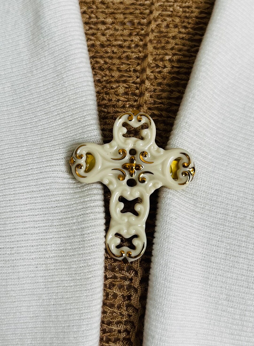 Sweater Clips Vintage Cross Sweater Clip Cardigan Clasp Cape Closer ...