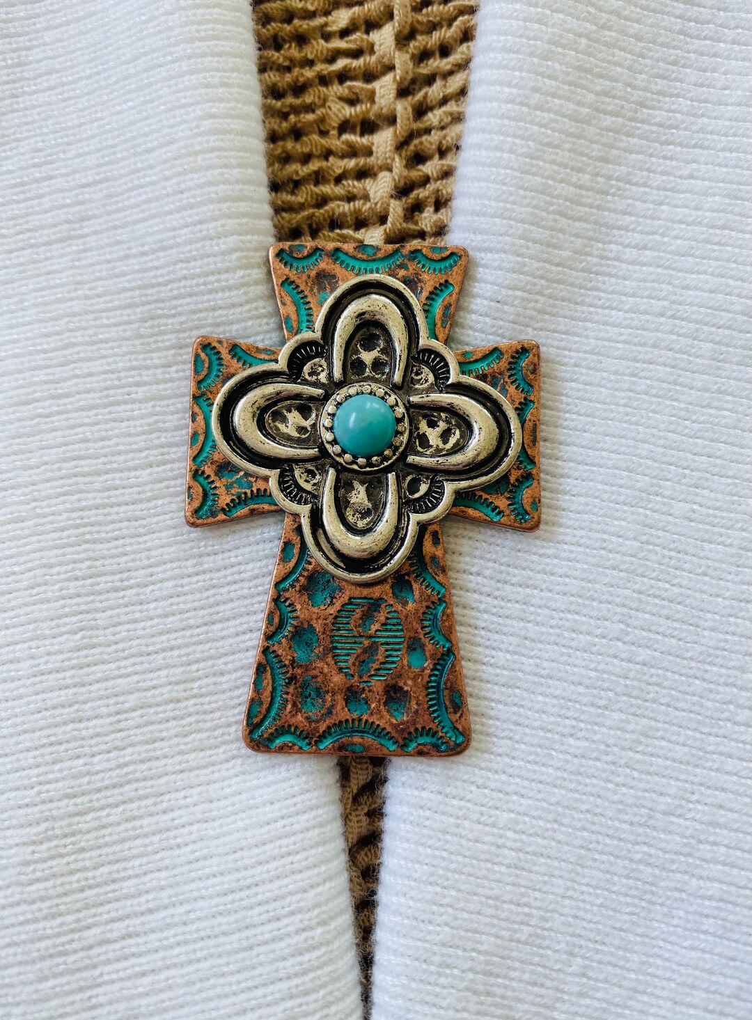 Pullover Clips Vintage Türkis Gothic Kreuz Pullover Clip Strickjacke ...