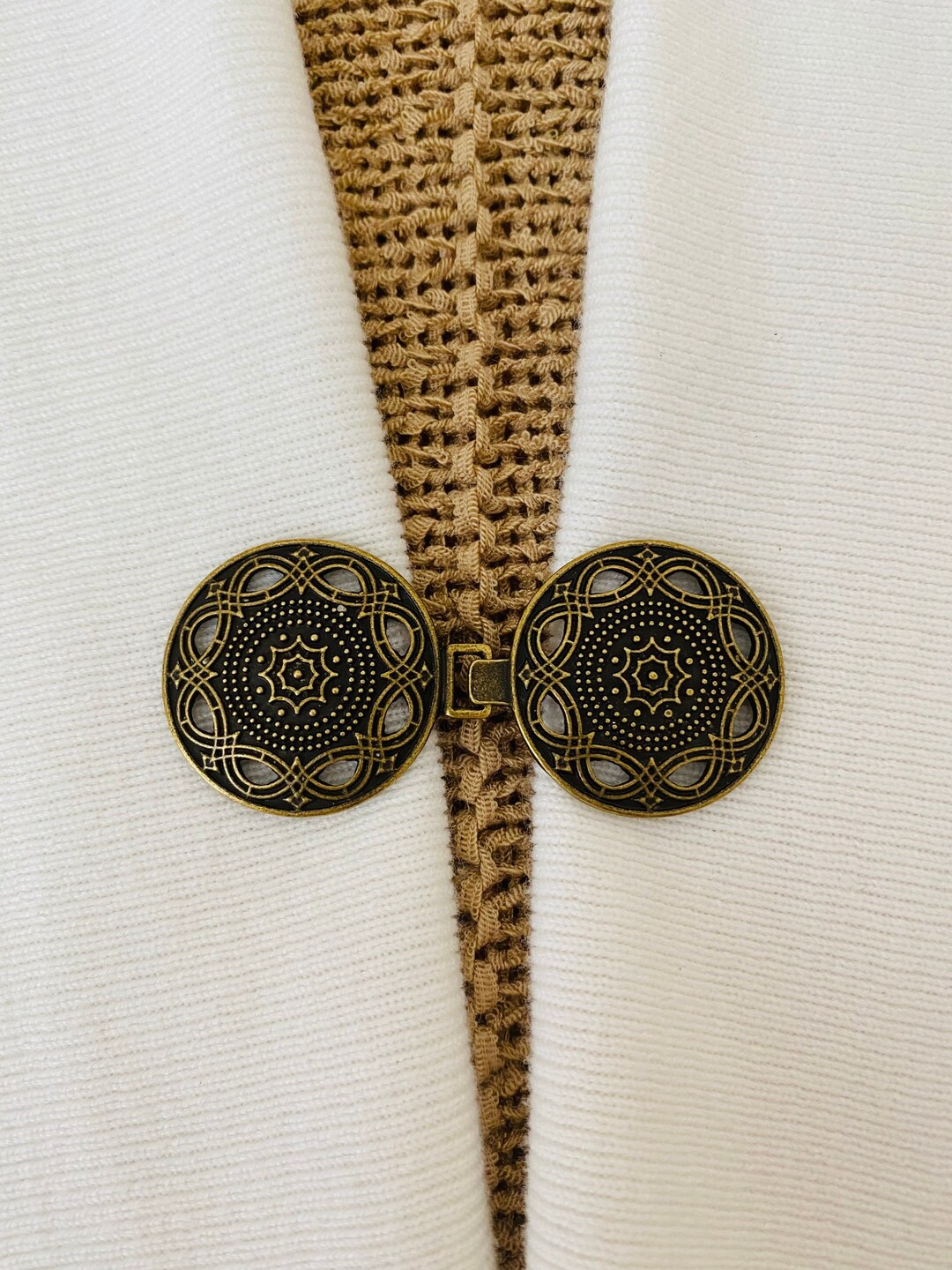 Sweater Clips Bronze Medallion Celtic Sweater Clip Dress Clip Cinch ...