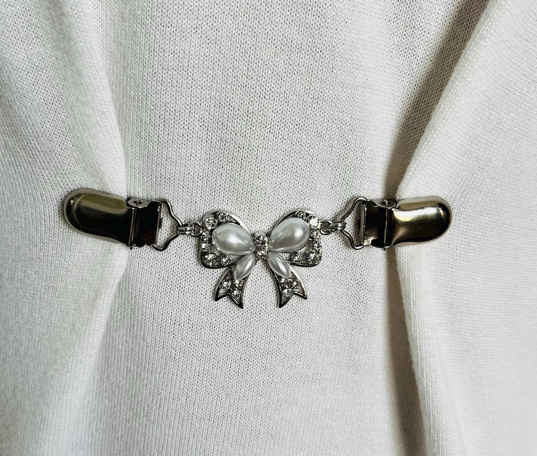 Dress Clips Pearl Waist Clip Cardigan Clip Bow Sweater Clip Cinch Clip ...