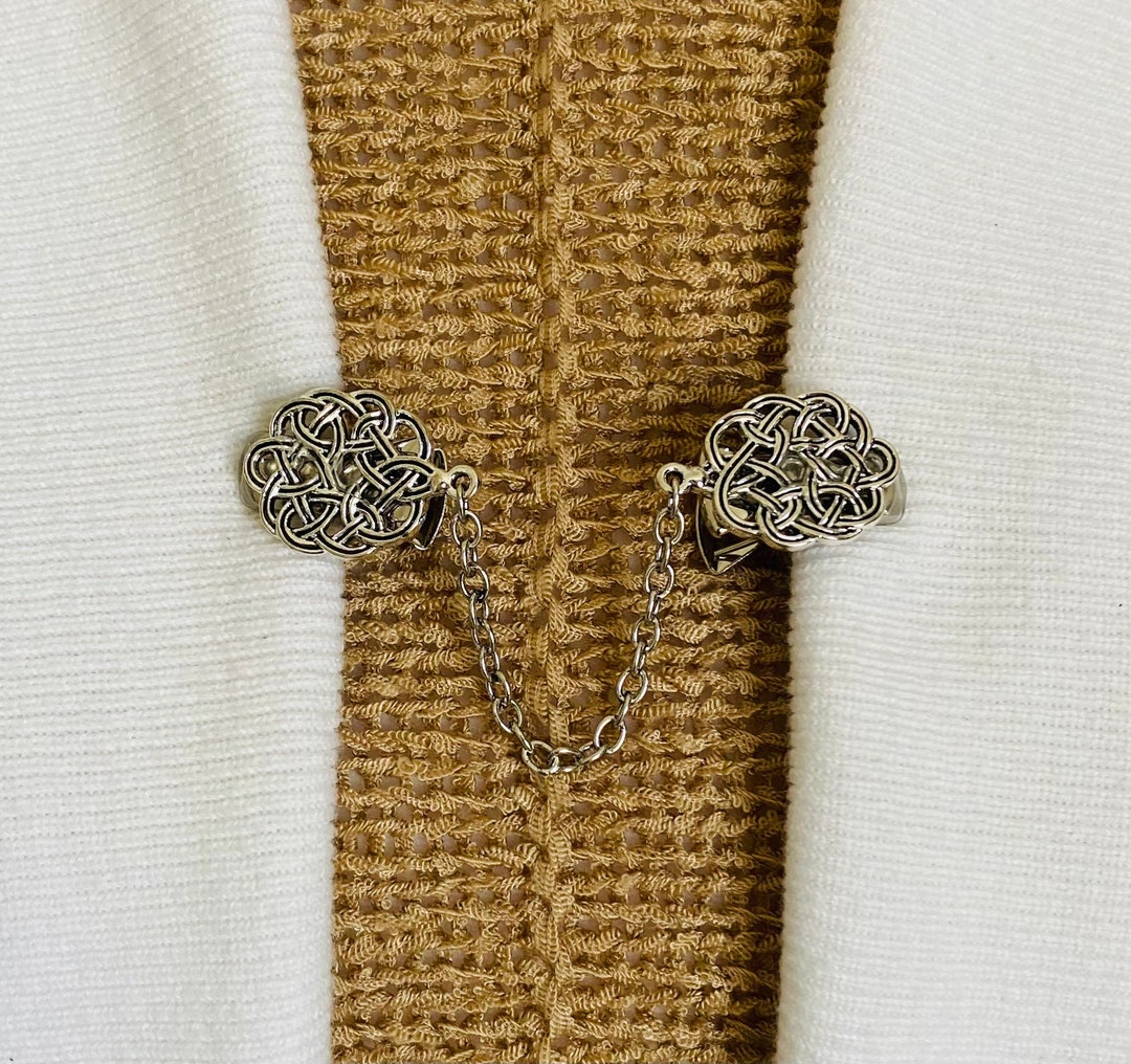 Sweater Clips Silver Chain Knot Sweater Clip Cardigan Clip Kimono ...