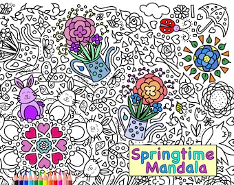spring mandalas coloring pages