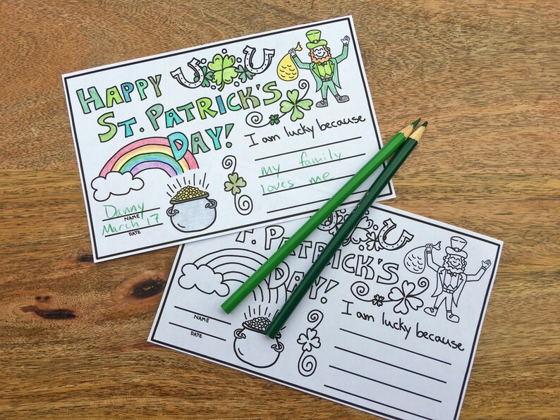 Saint Patrick’s Day Coloring Page Activity, Printable Download, Kids ...