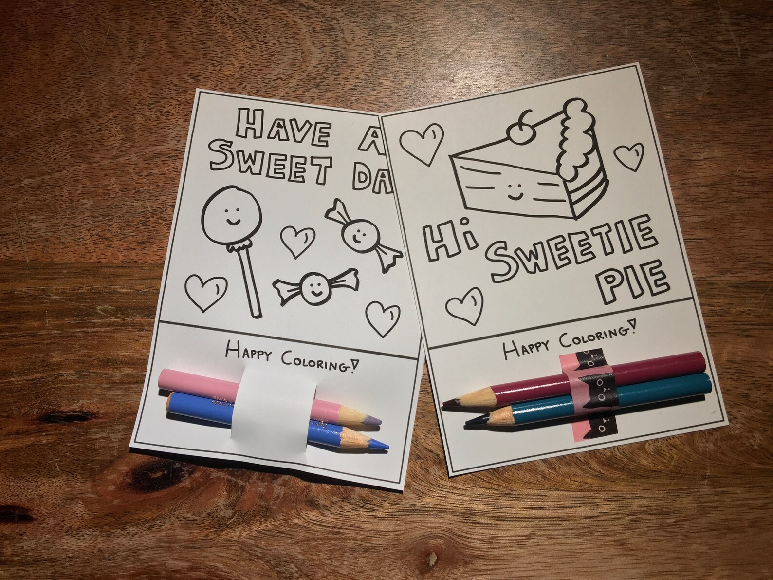 Printable Coloring Valentines / Cute Treats / Digital Download / DIY ...