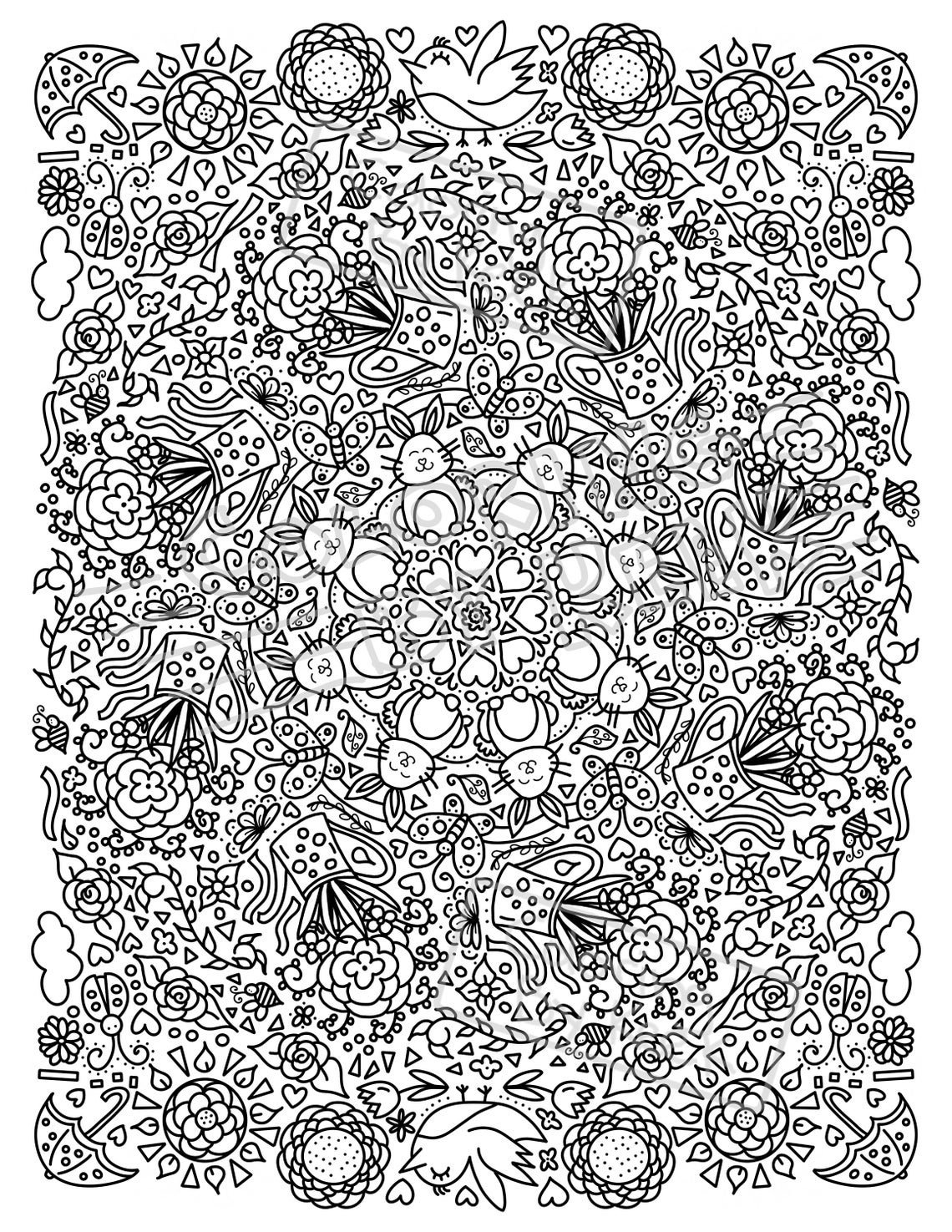 Springtime Mandala Coloring Page, Printout Download, Colouring Page ...