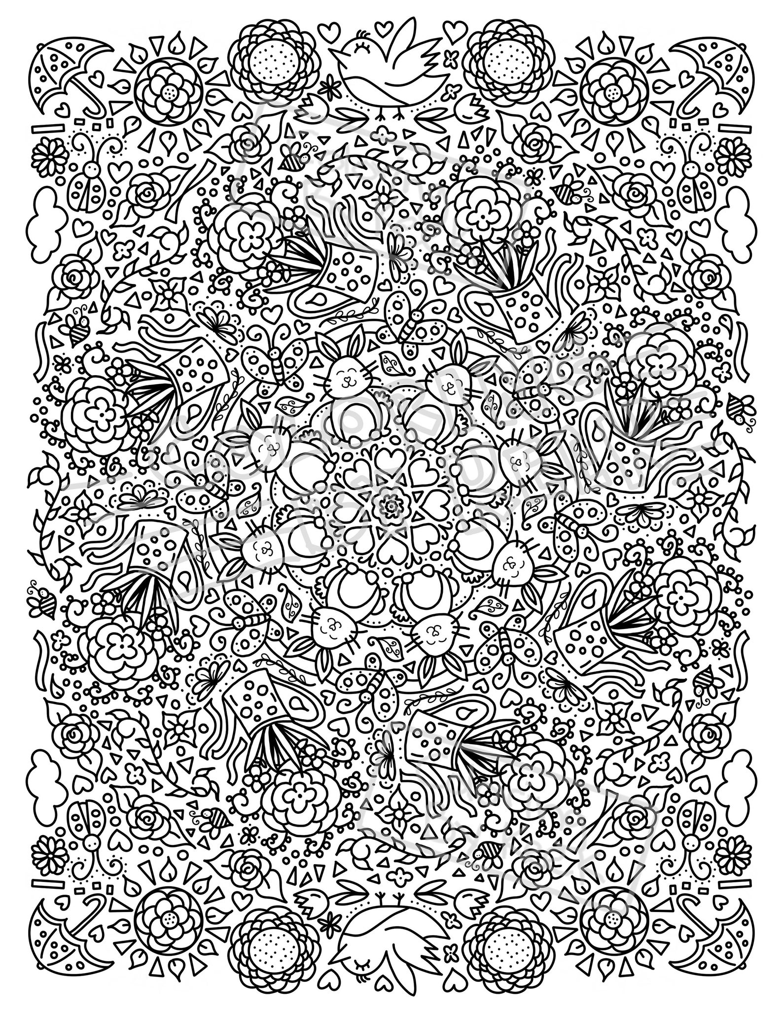 Springtime Mandala Coloring Page, Printout Download, Colouring Page ...